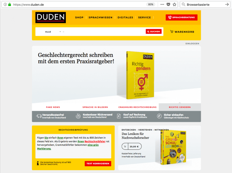 Praktisches Onlinetool auf duden.de ergänzt Pages bei der ...