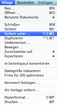 Der Befehl „Speichern unter“ am Mac - Dateien duplizieren