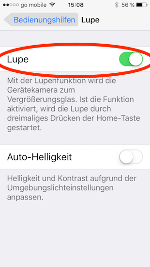 Die Lupe auf iPhone oder iPad- Neue Funktion in iOS 10